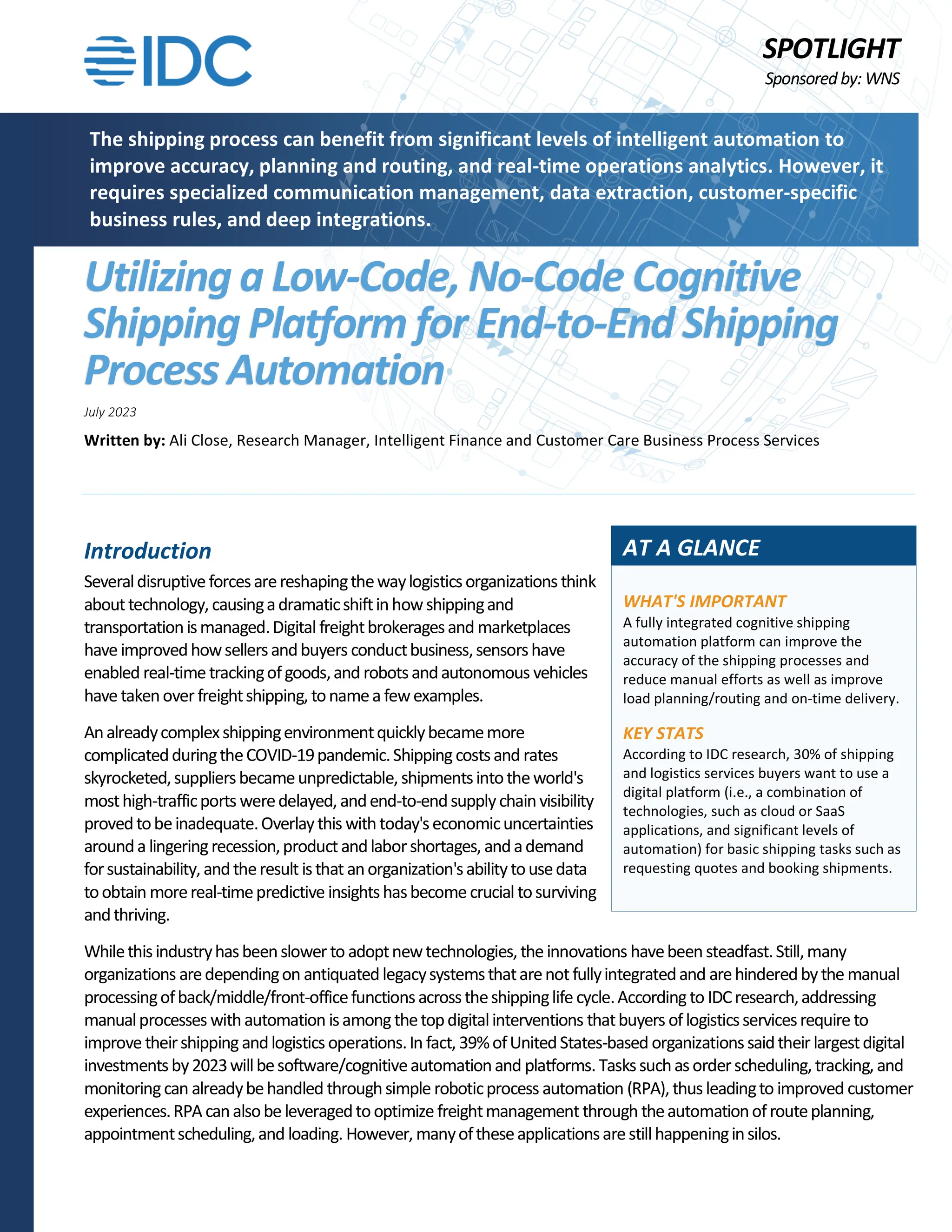 Enhancing Shipping Process with Low-Code Automation Platforms | PDF