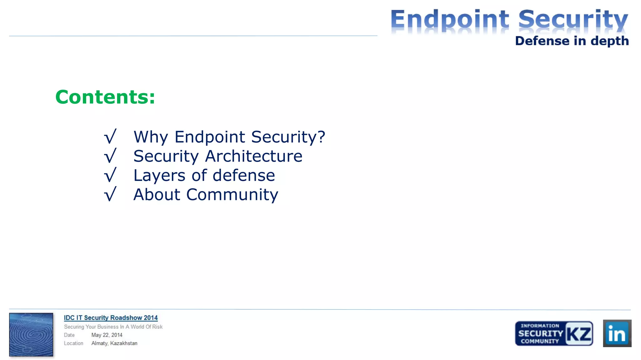 IDC Security 2014, Endpoint Security in Depth | PPT