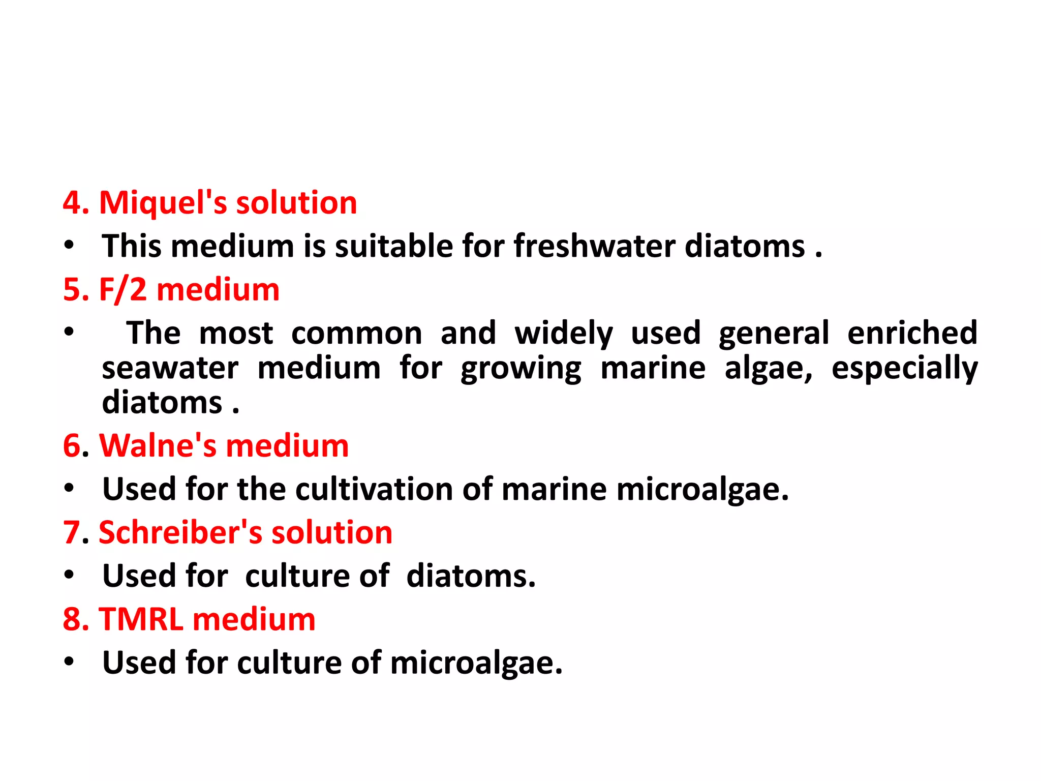Algal Culture : Scope and Methods SMG | PPTX