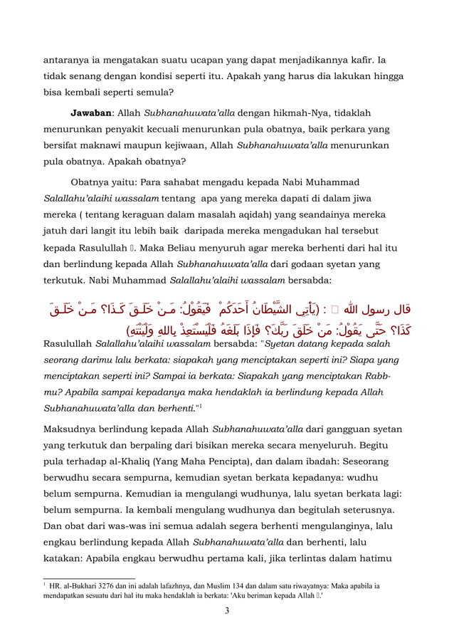 Cara menolak was-was dan bisikan syetan | PDF