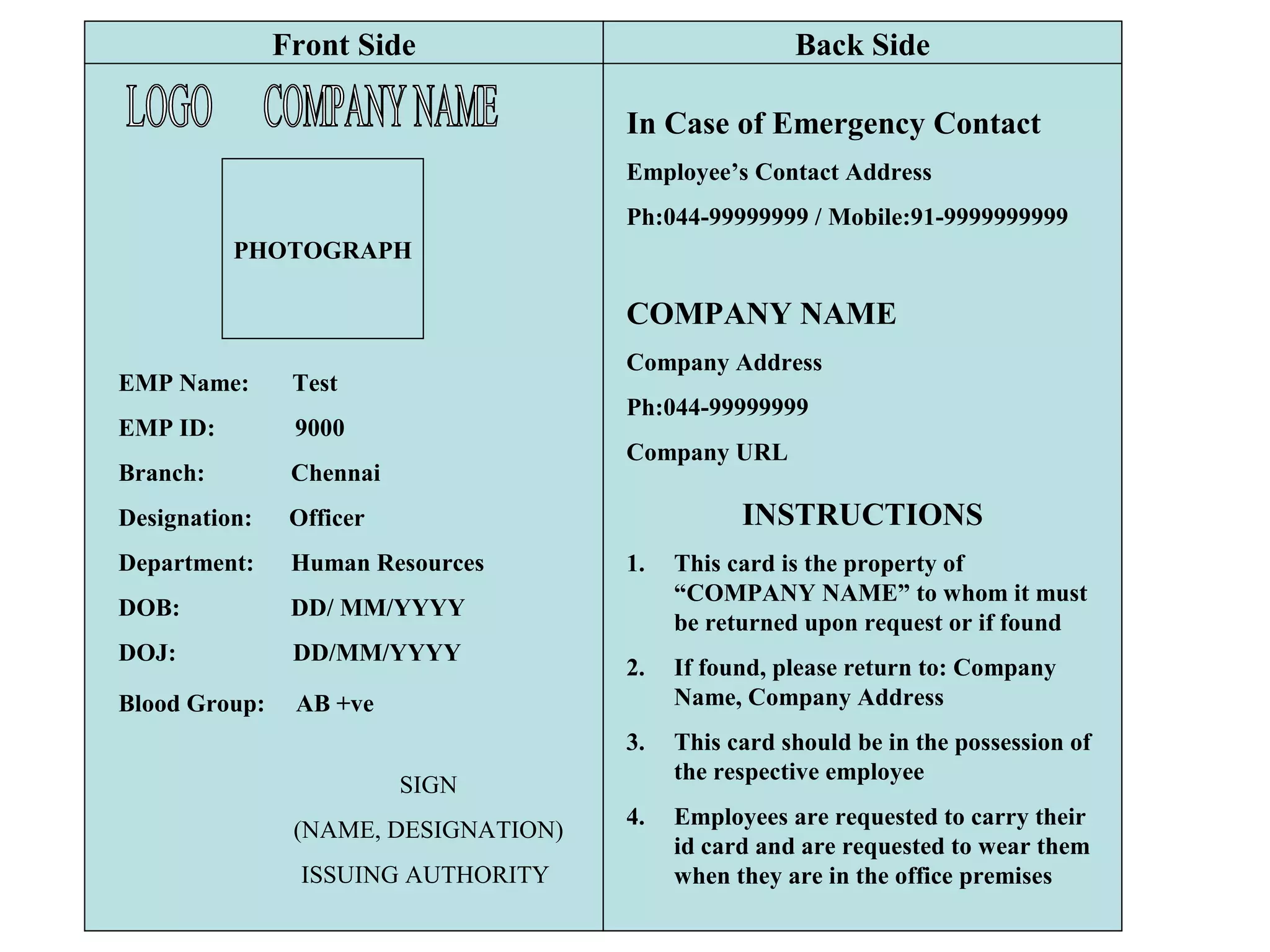 Id card format | PPT
