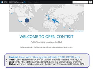 Interpretation, Context, and Metadata: Examples from Open Context | PPT