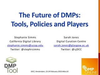 IDCC Presentation on the Future of Data Management Planning, Feb 2016 | PPT