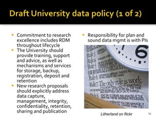 Research Data Management (RDM) Initiatives at the University of ...