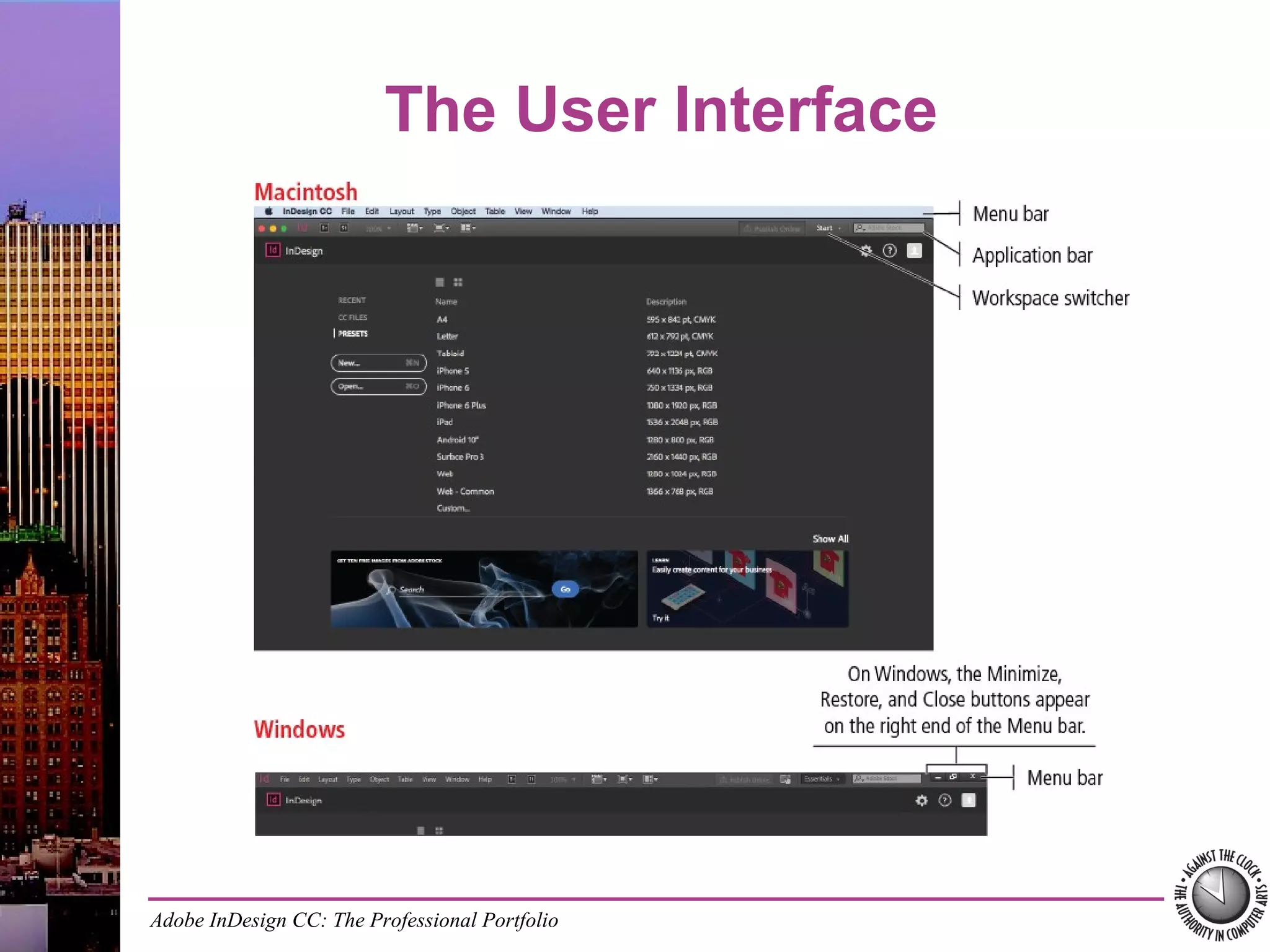 InDesign CC 2017 interface | PPT