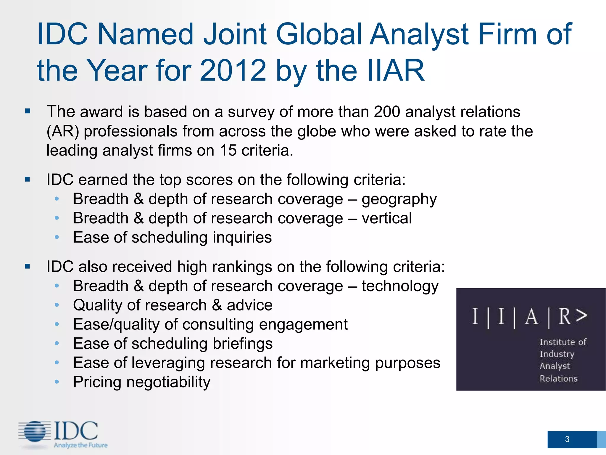 IDC corporate overview slides | PPTX