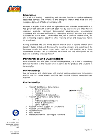 IDC S.p.A Corporate Profile | PDF