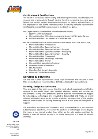 IDC S.p.A Corporate Profile | PDF