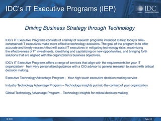 Idc Insights Overview 2012 | PPTX | Large Business | Business
