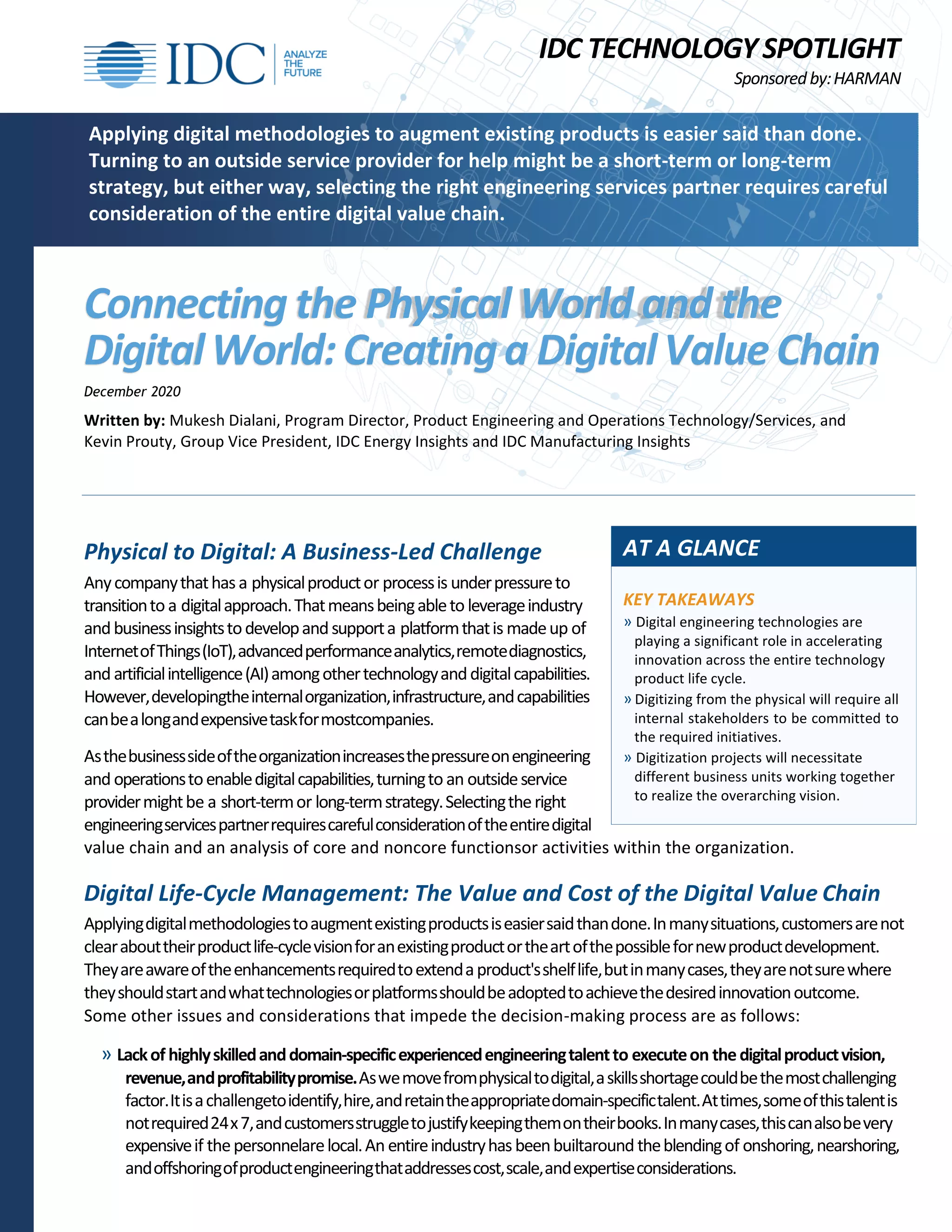 IDC TECHNOLOGY SPOTLIGHT | PDF