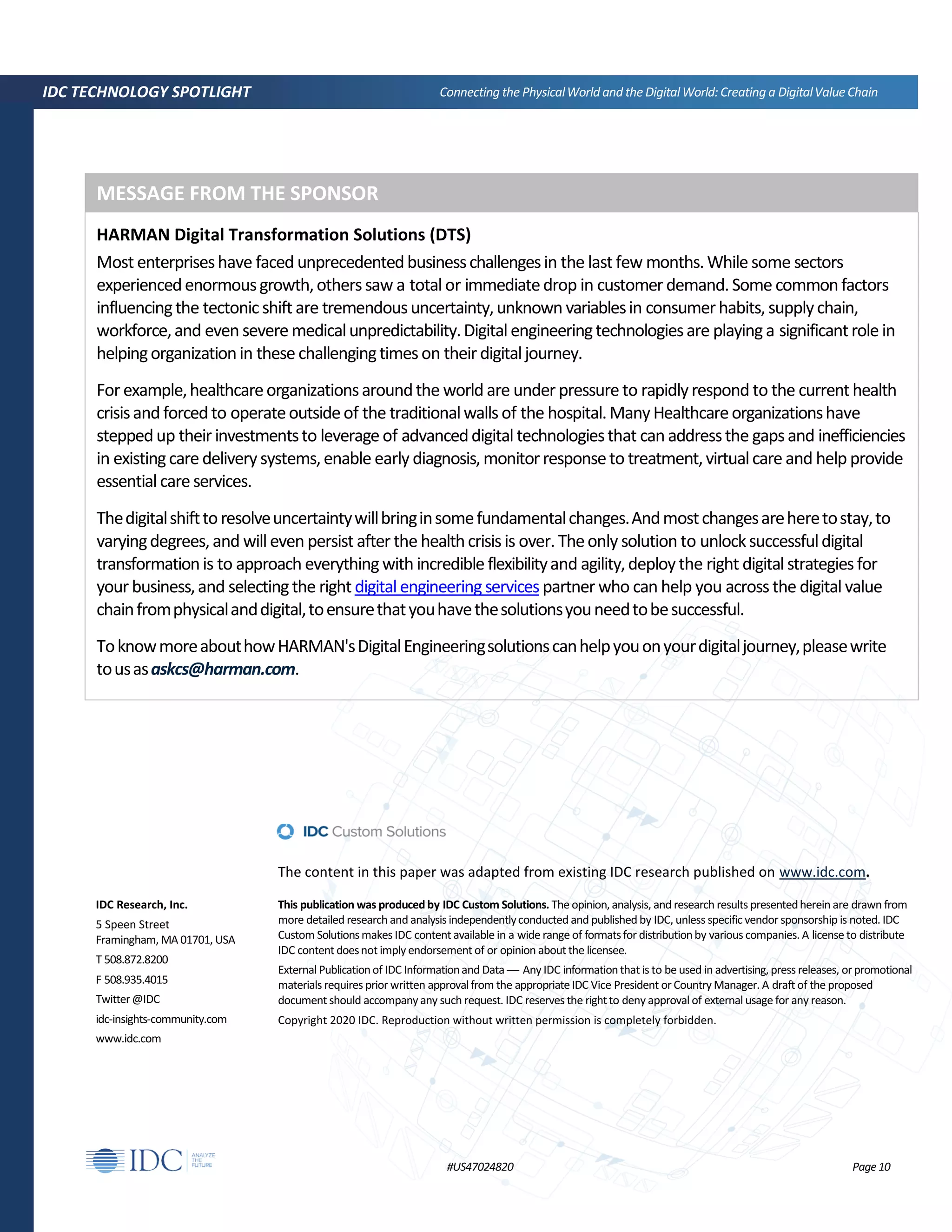 IDC TECHNOLOGY SPOTLIGHT | PDF