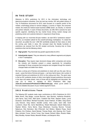 TOP 10 IDC Predictions 2012 | PDF