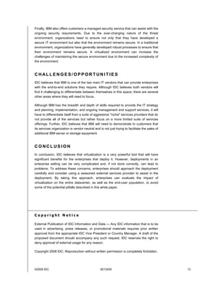 Idc White Paper For Ibm On Virtualization Srvcs | PDF