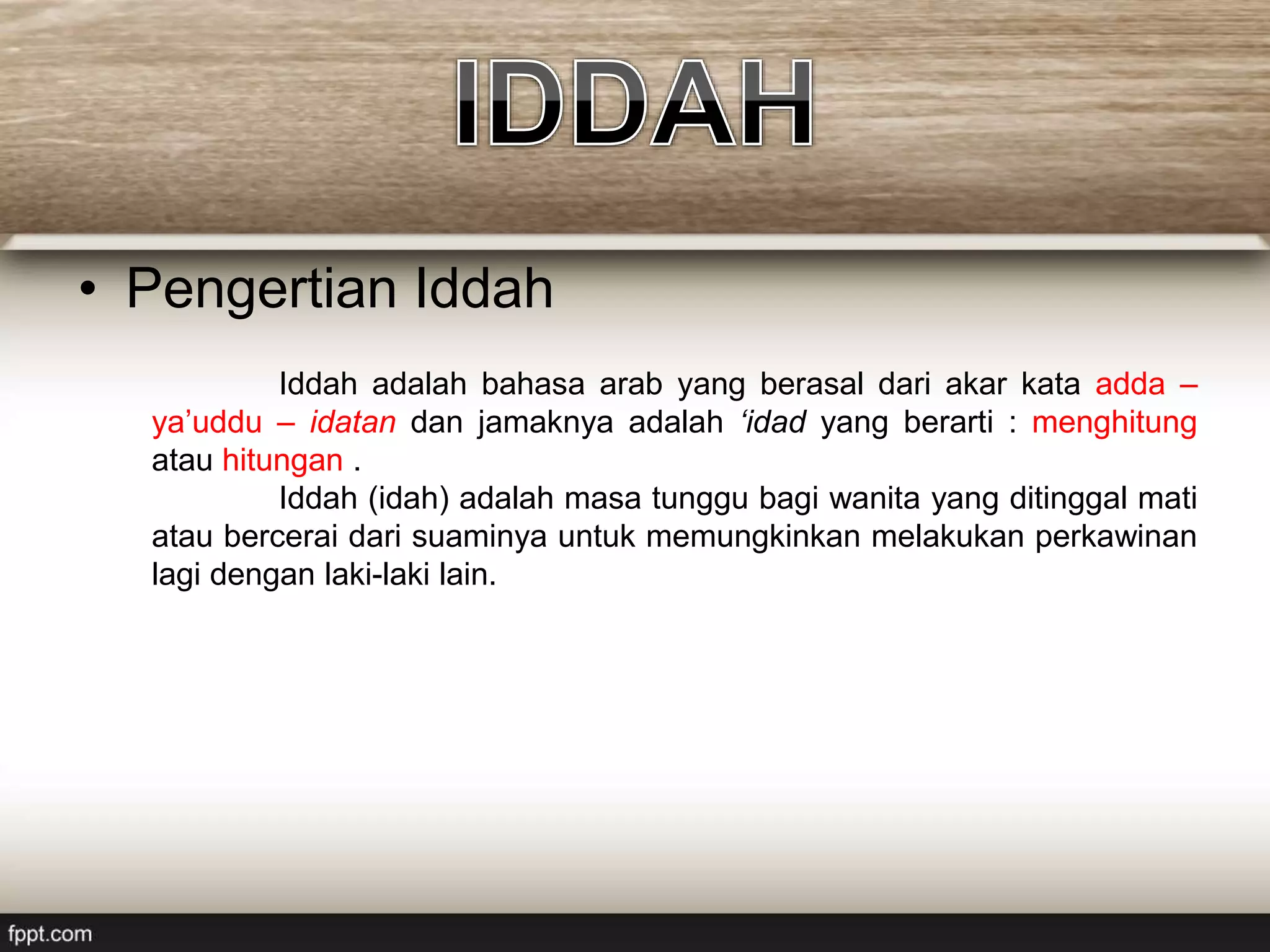 Iddah dan ihdad | PPTX