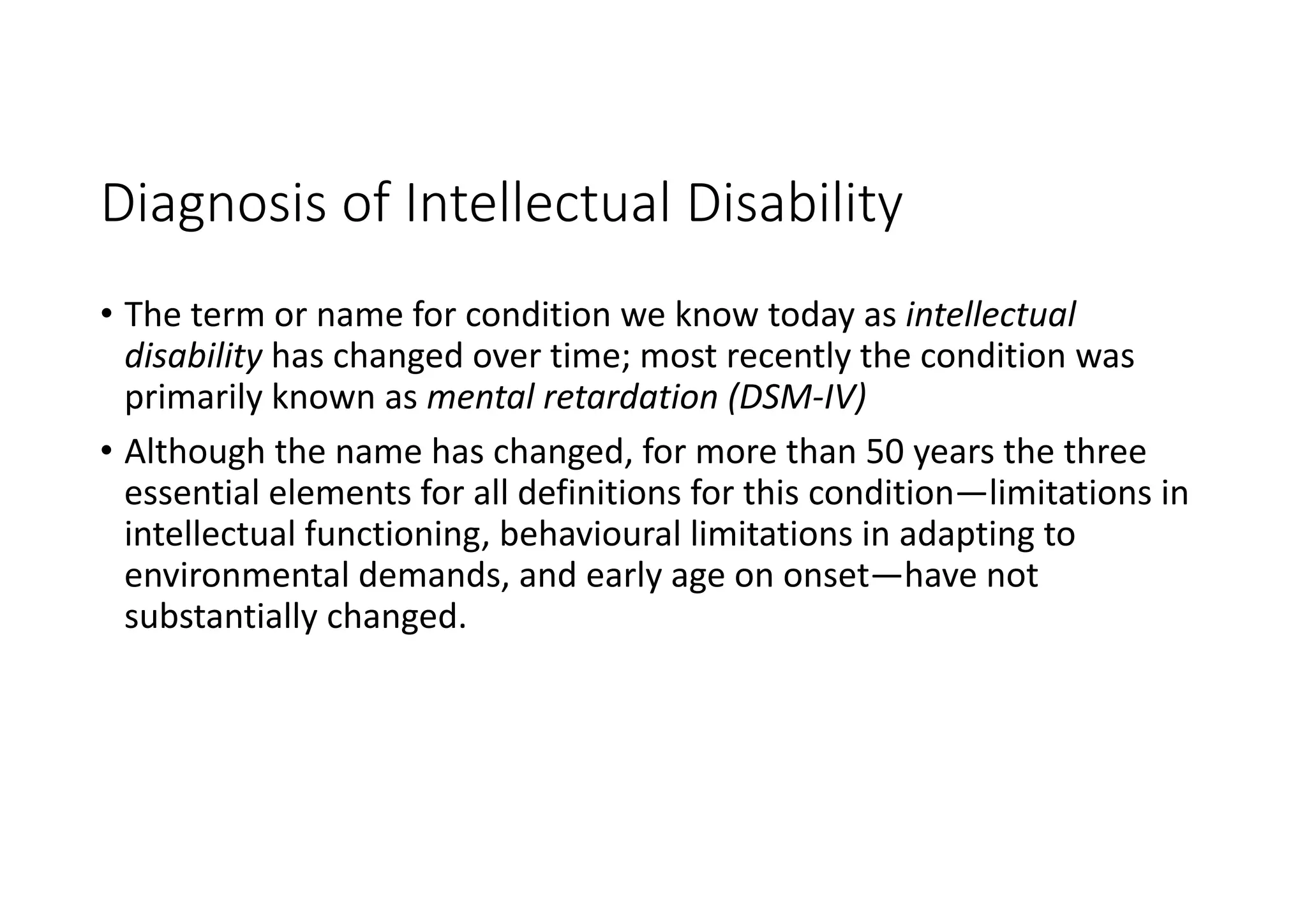 Intellectual developmental disorder - IDD | PDF