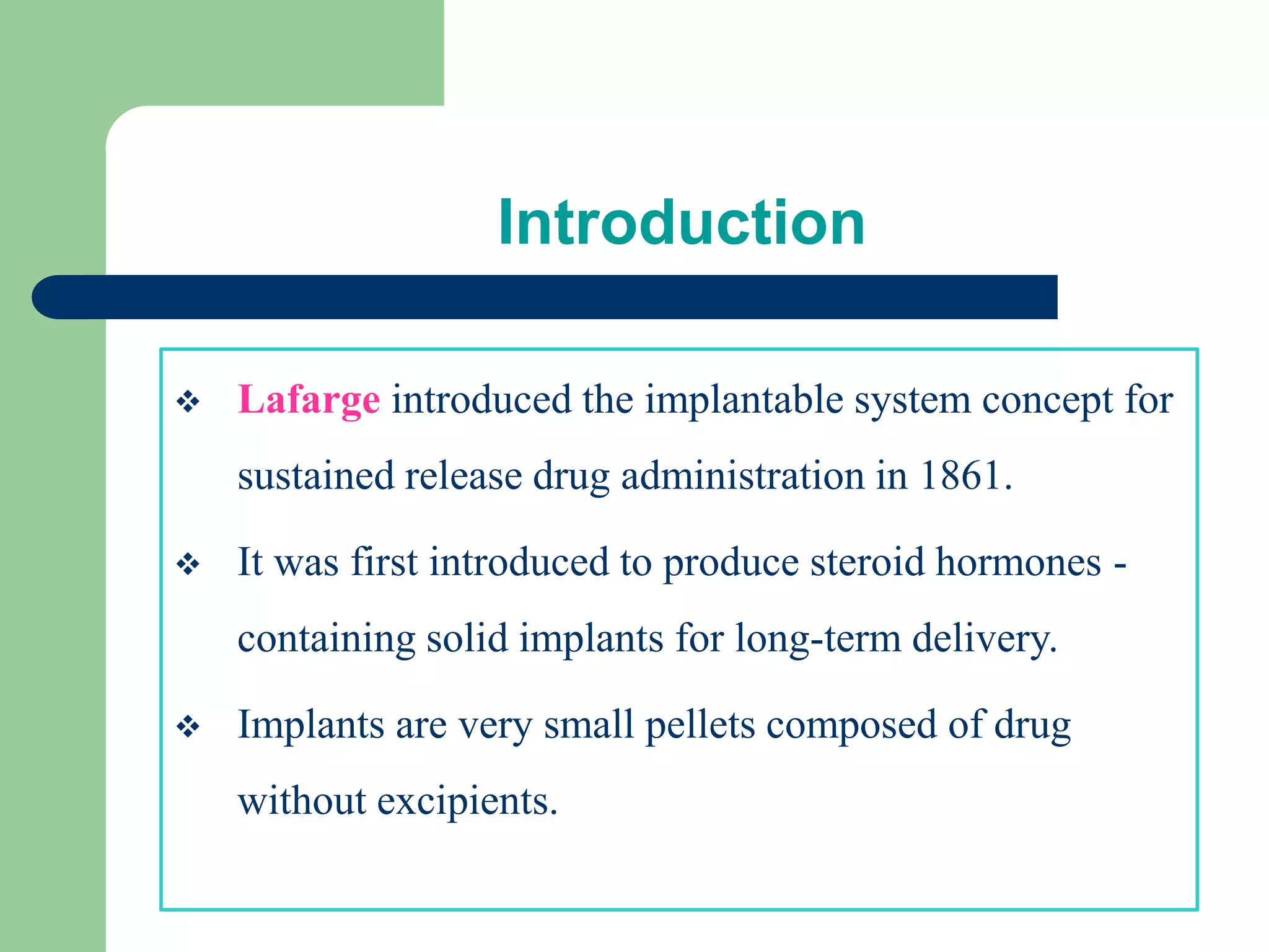Implantable drug delivery system | PPTX