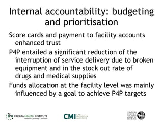 Signs of P4P enhanced functioning of accountability in the health ...