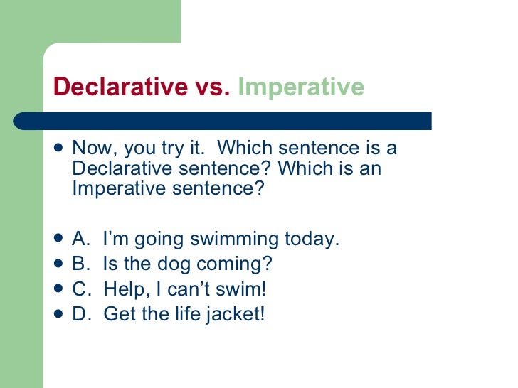 Declarative Vs Imperative Sentences - certify letter