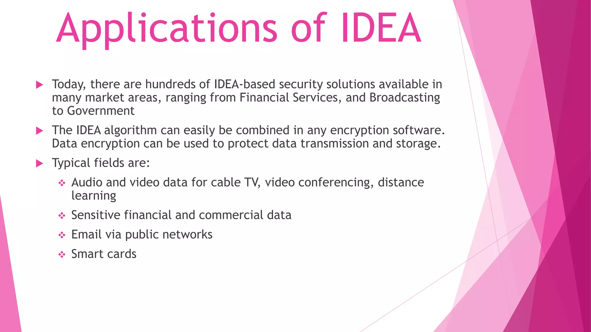 Idea(international data encryption algorithm) | PPTX