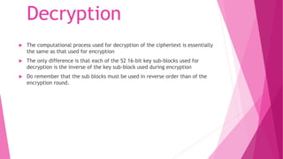 Idea(international data encryption algorithm) | PPTX