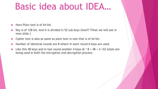Idea(international data encryption algorithm) | PPTX | Programming Languages | Computing