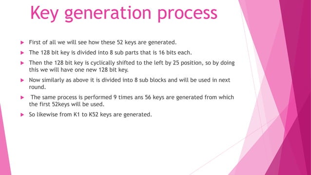Idea(international data encryption algorithm) | PPTX | Programming ...