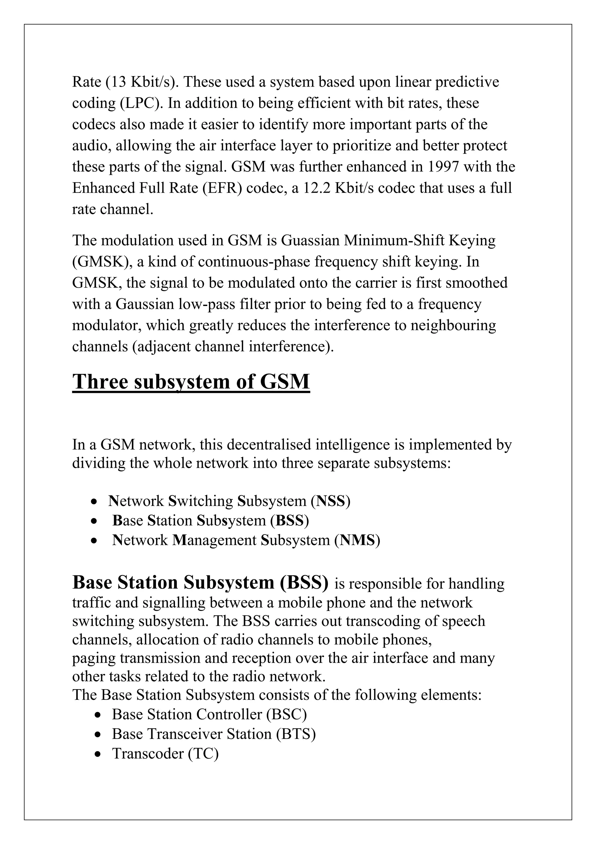 GSM report summer training | DOCX