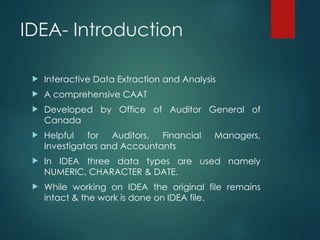 IDEA - An Introduction. an overview on idea software | PPT