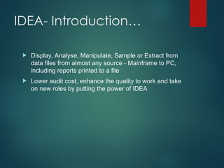 IDEA - An Introduction. an overview on idea software | PPT