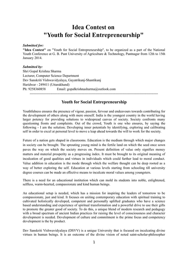 Idea gopal-krishna-sharma-dsvv | PDF