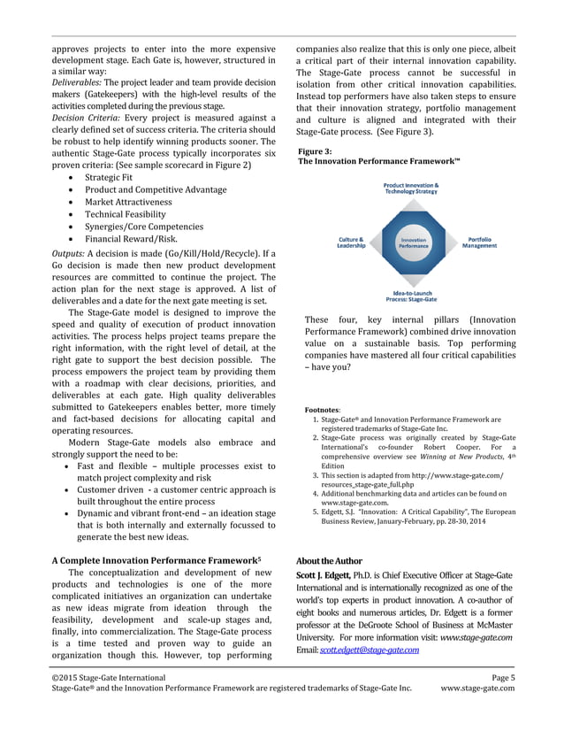 Idea to-launch Stage-Gate Model an Overview | PDF | Business ...