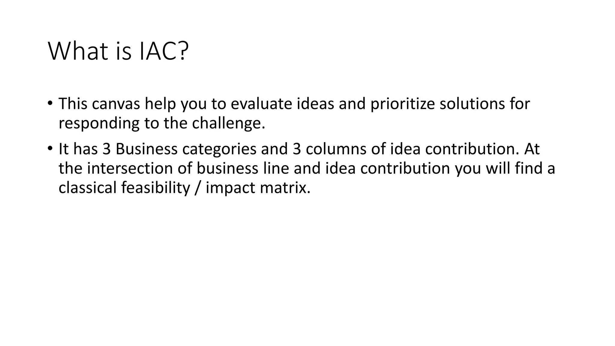 Idea assessment canvas | PPTX