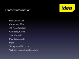 Telecom sector presentation on Idea cellular | PPT