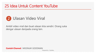 25 Idea Content Untuk Youtube | PPTX