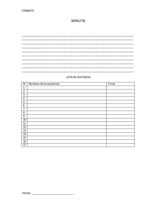 Ideade formato de minuta