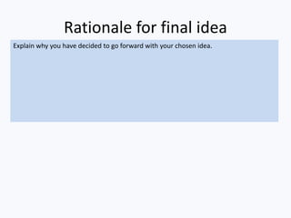 Idea development pro forma | PPT