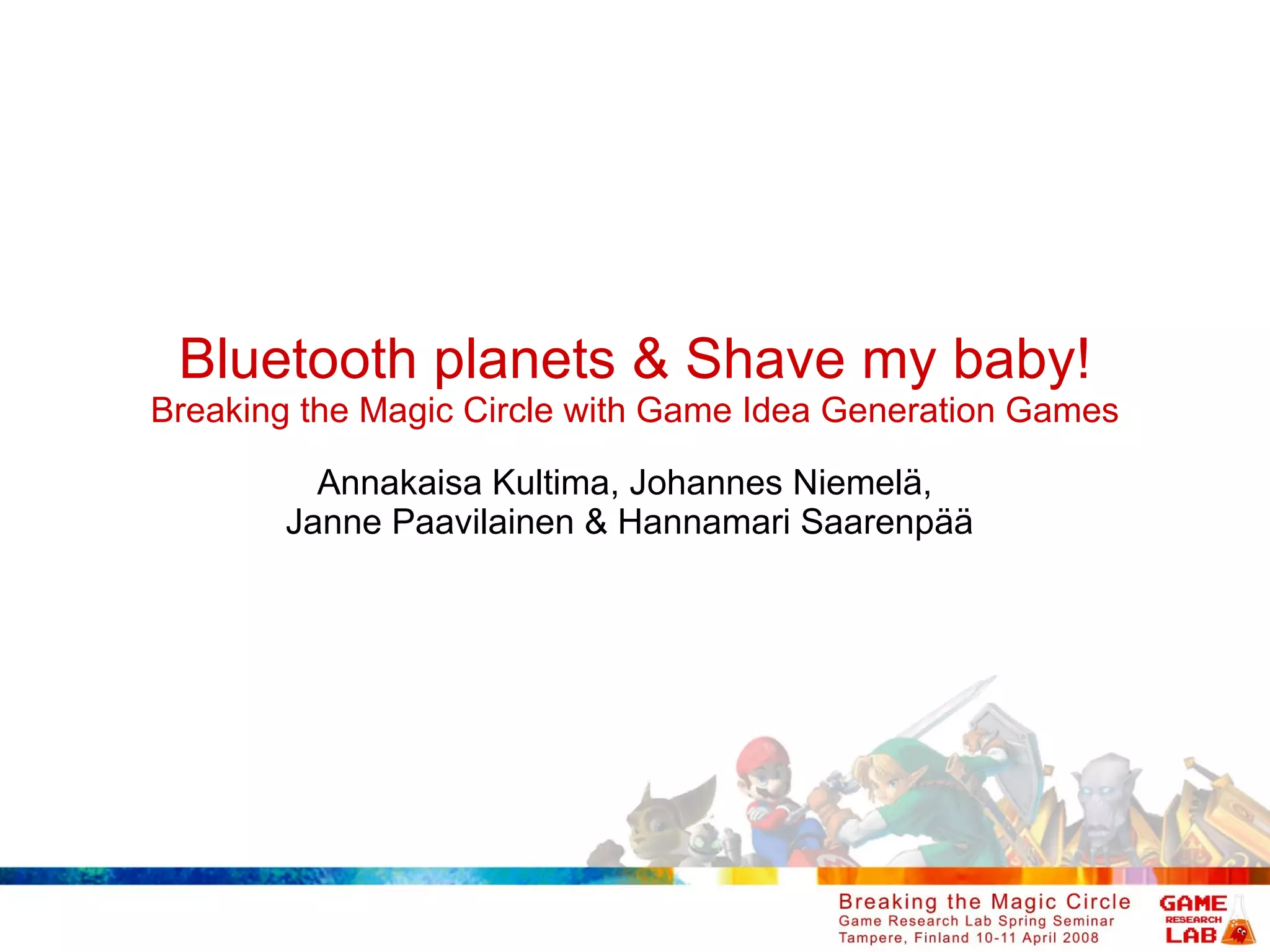 Game Idea Generation Games | PPT