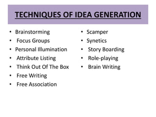 Idea generation | PPTX