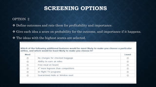 Idea generation and idea screening | PPTX