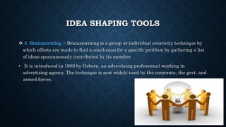 Idea generation and idea screening | PPTX