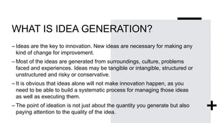 Idea generation ppt | PPTX