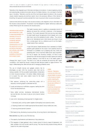 Idea Insurance: connected health insurance | PDF | Health Insurance ...