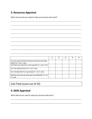 Idea into startup appraisal form | PDF
