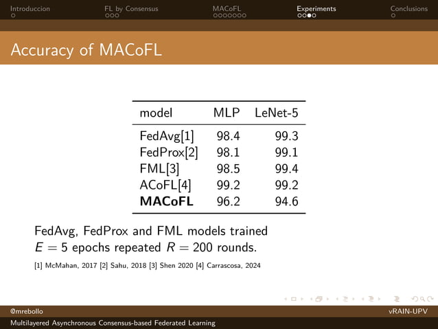 Multilayered Asynchronous Consensus-based Federated Learning | PPT