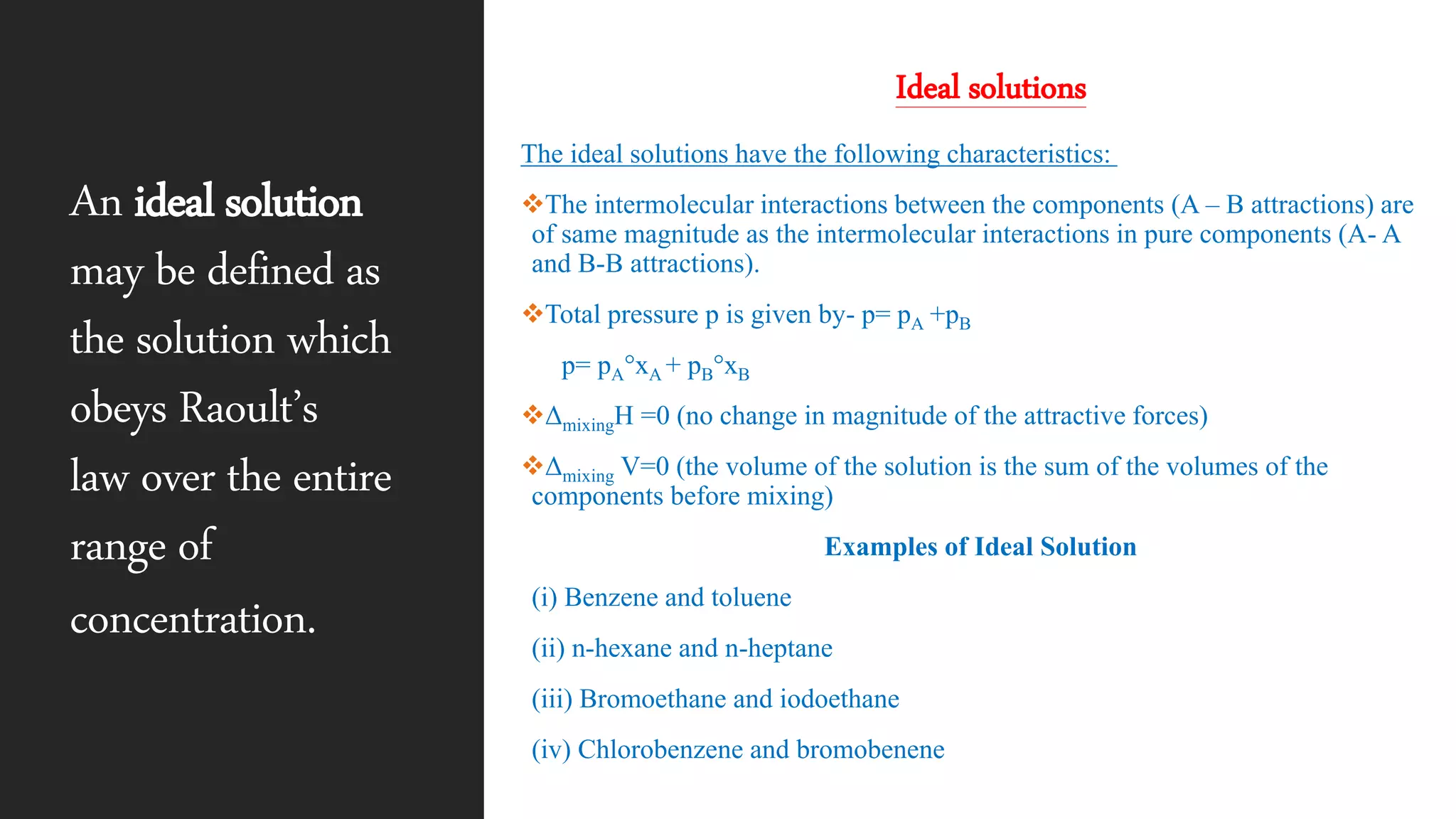 Ideal and non ideal solution | PPTX