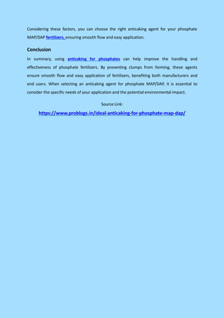 Ideal Anticaking for Phosphate MAP/DAP | PPTX