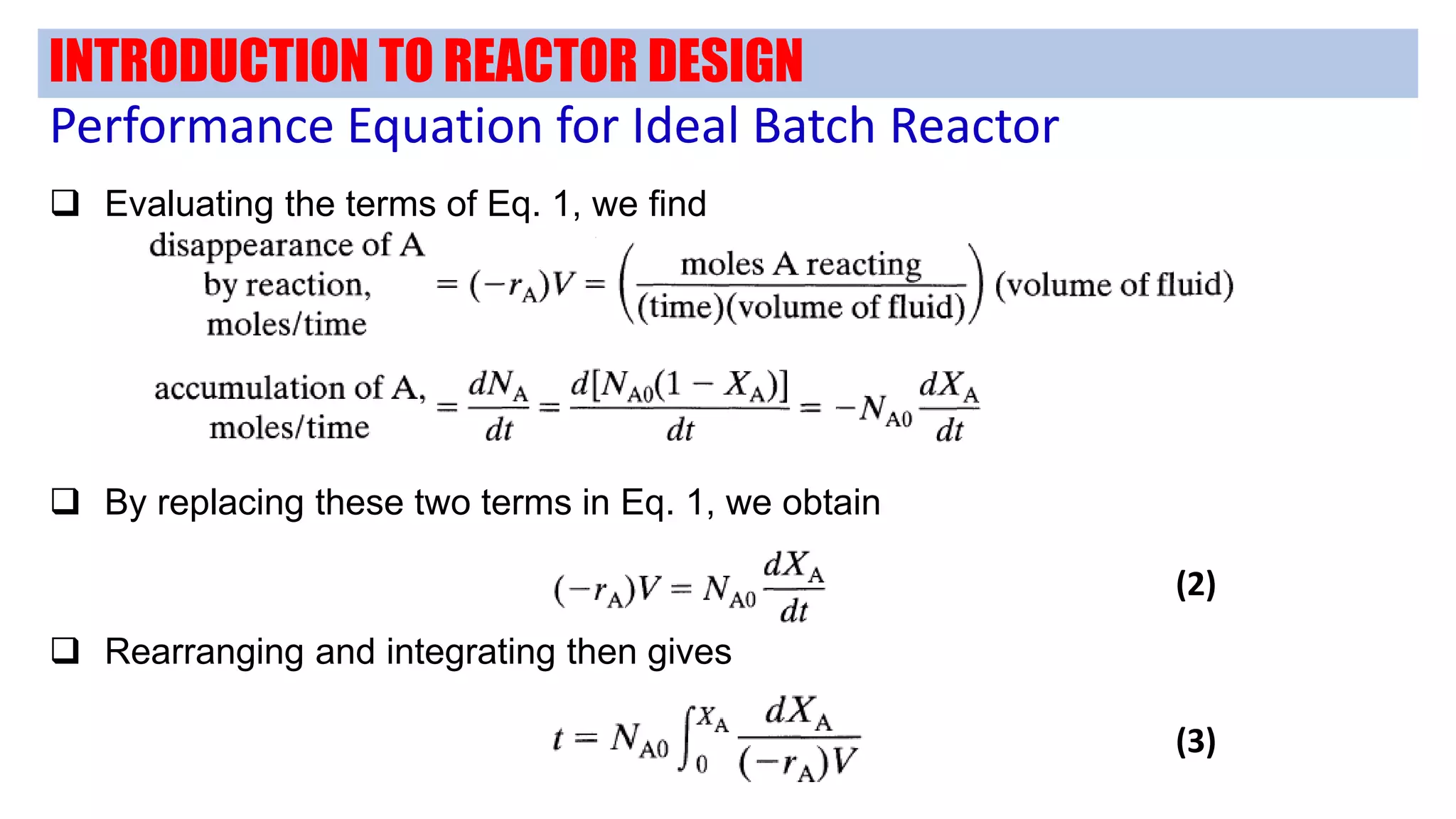 Ideal Batch Reactor | PPTX