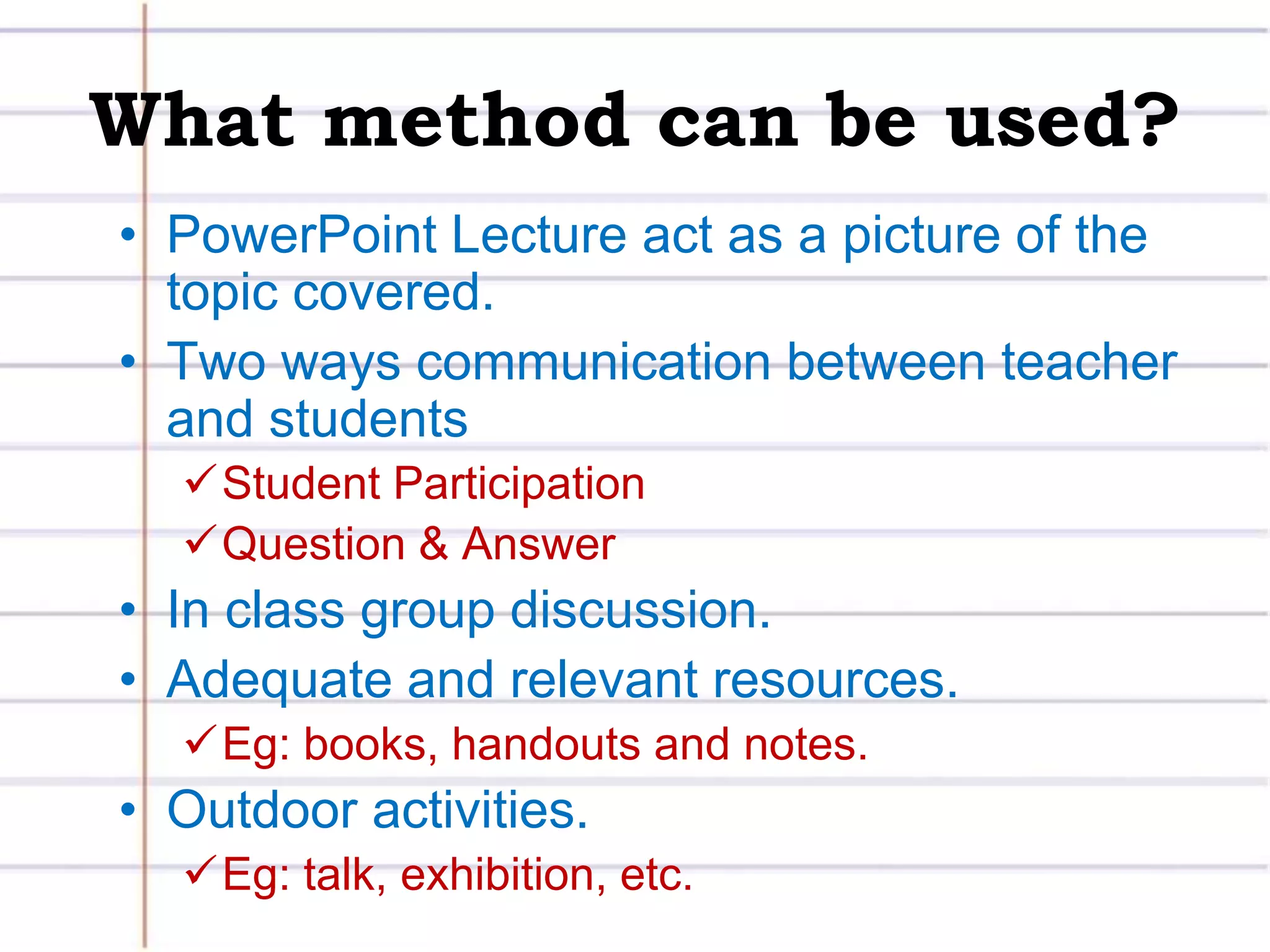 Ideal classroom environment | PPTX