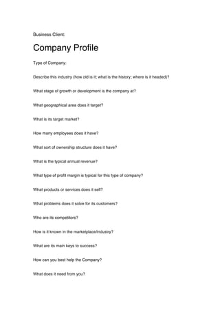Ideal client profile worksheet | PDF