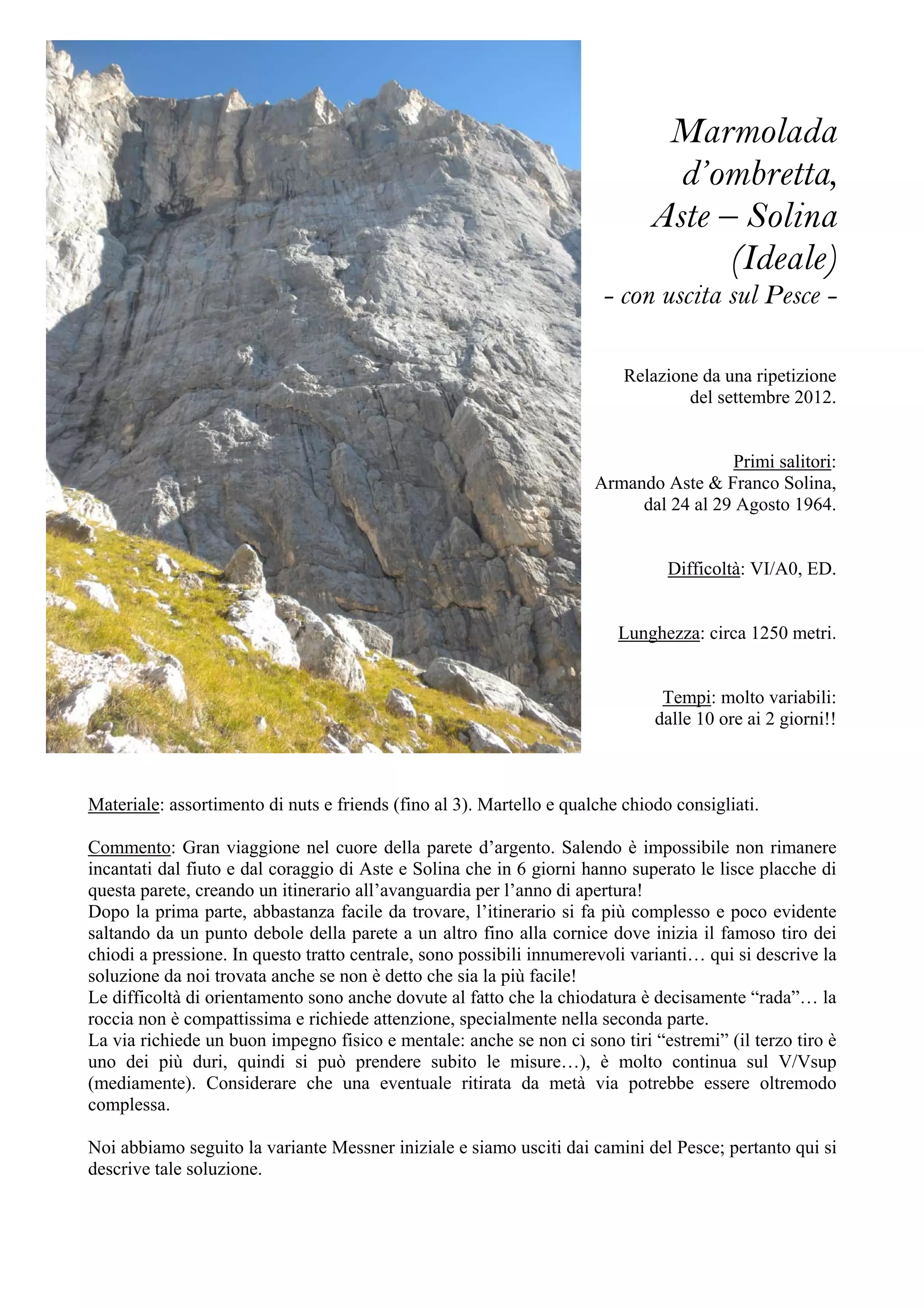 Marmolada - Via dell'Ideale | PDF